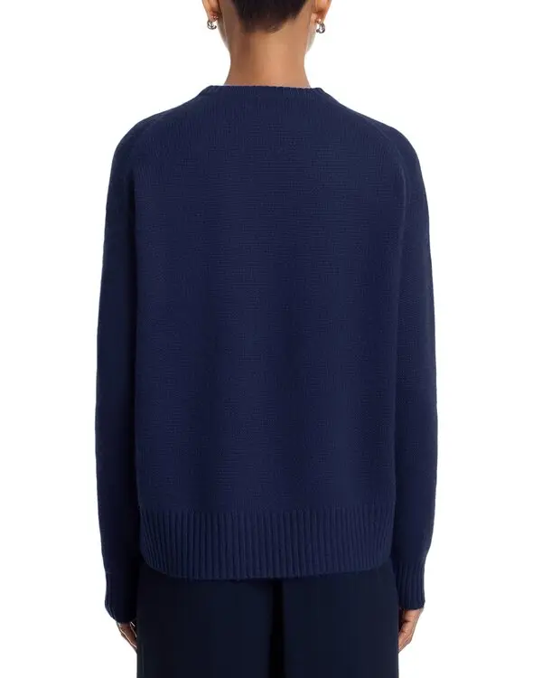 Aqua Crewneck 100% Cashmere Sweater - Peacoat