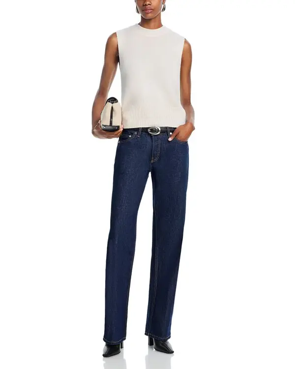 Aqua Cashmere Crewneck Sweater Vest - Ivory