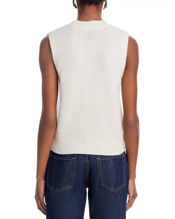 Aqua Cashmere Crewneck Sweater Vest - Ivory
