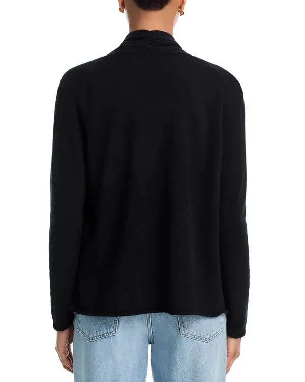 Aqua 100% Cashmere Open Cardigan Sweater - Black