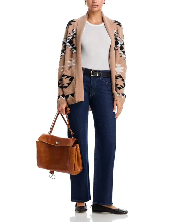 Aqua Cashmere Aztec Cardigan