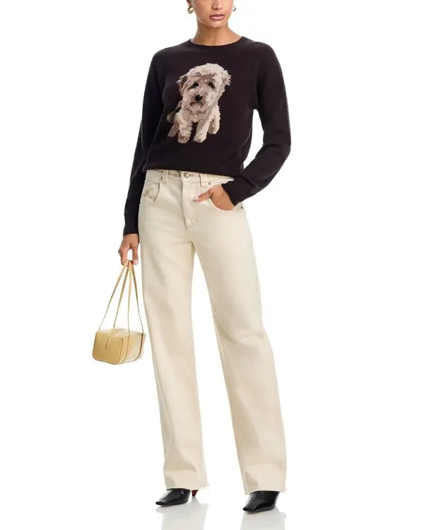 Aqua Cashmere Doodle Dog Crewneck Sweater