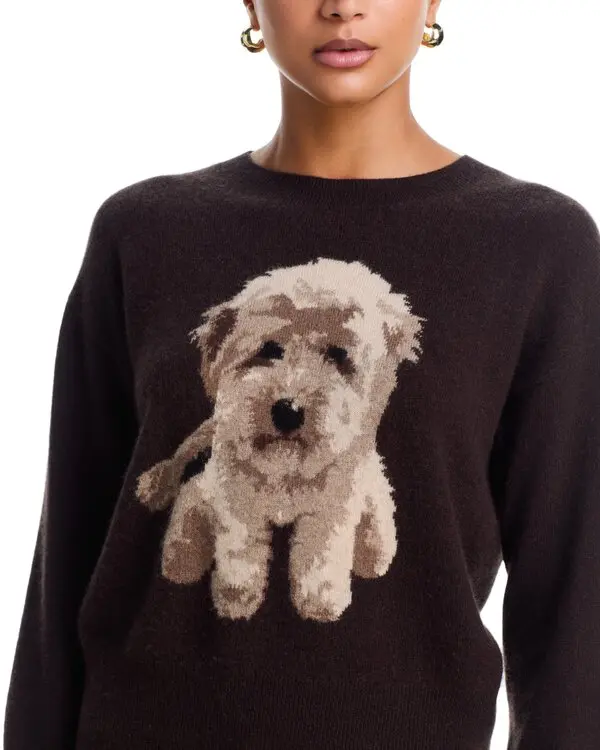 Aqua Cashmere Doodle Dog Crewneck Sweater
