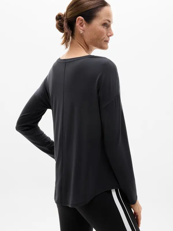 Athleta Relaxed Long Sleeve Top - Black