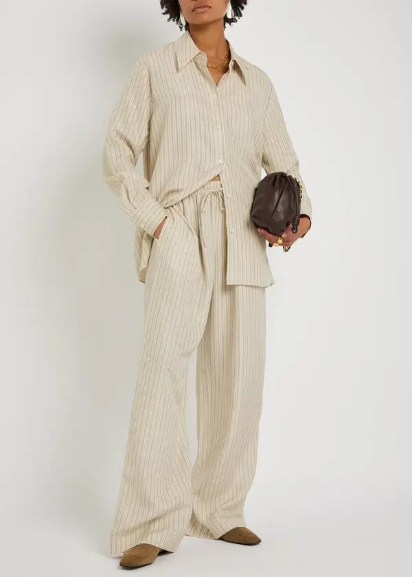 RÓHE Wide-leg Silk-chiffon Trousers - Stripe