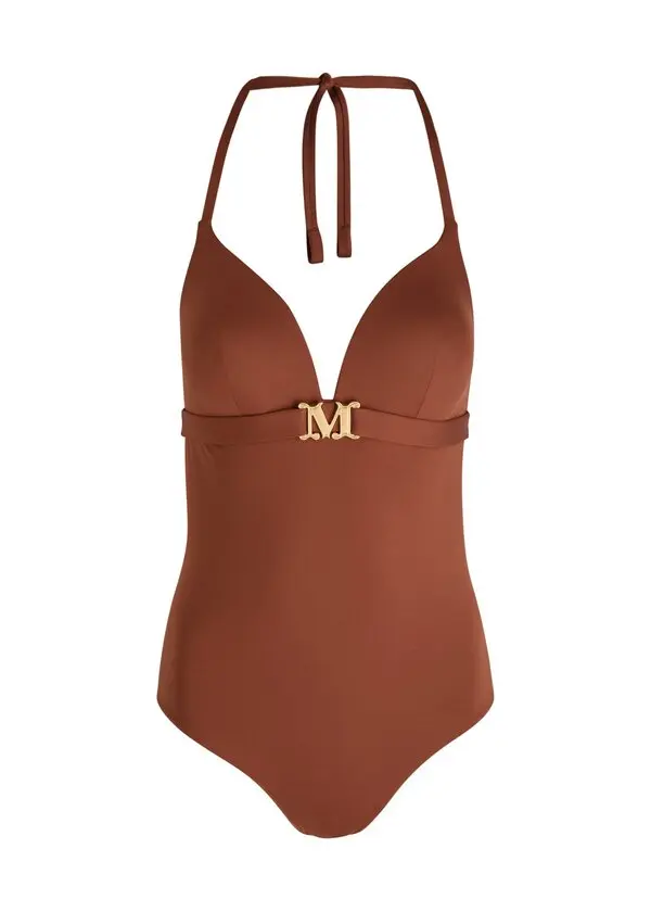 Max Mara Halterneck Swimsuit - Brown