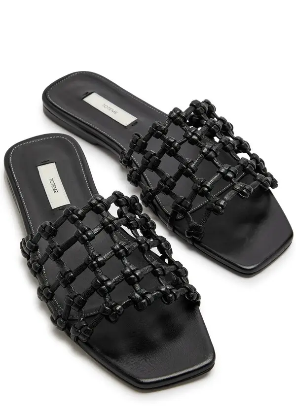 TOTEME Braided Leather Sliders