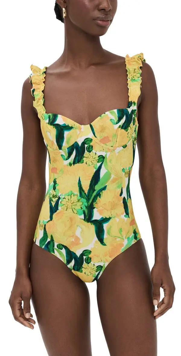 La DoubleJ Floral-print One-piece Swimsuit - Zesty