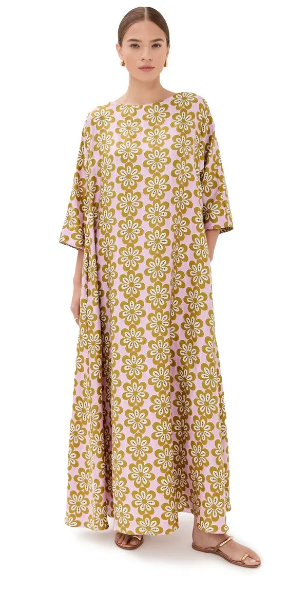 silk muumuu dress LA DOUBLE J Silk Muumuu Dress MULTICOLOUR