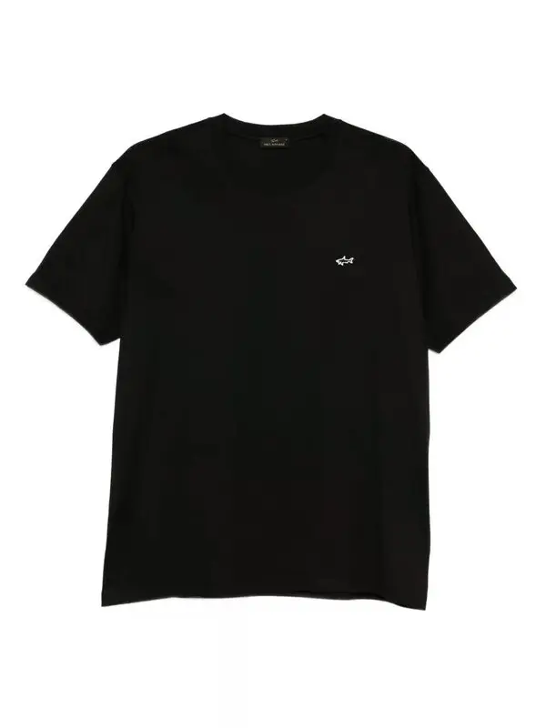 Paul & Shark Shark-detail Cotton T-shirt - Black