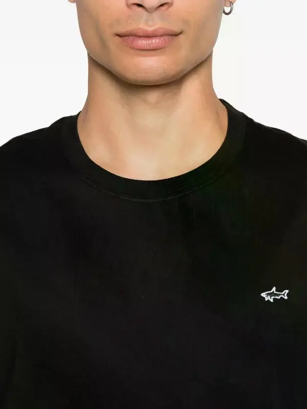 Paul & Shark Shark-detail Cotton T-shirt - Black