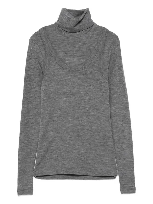 RÓHE Turtleneck Merino-wool Top - Grey