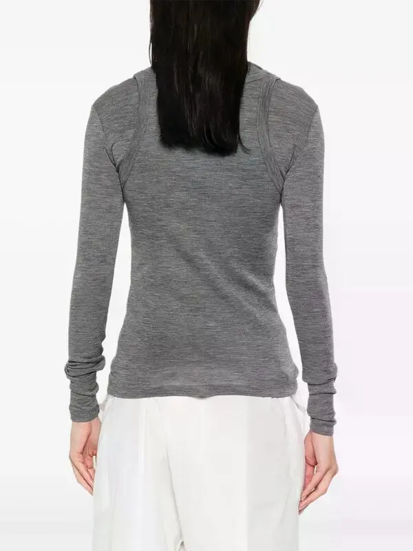 RÓHE Turtleneck Merino-wool Top - Grey