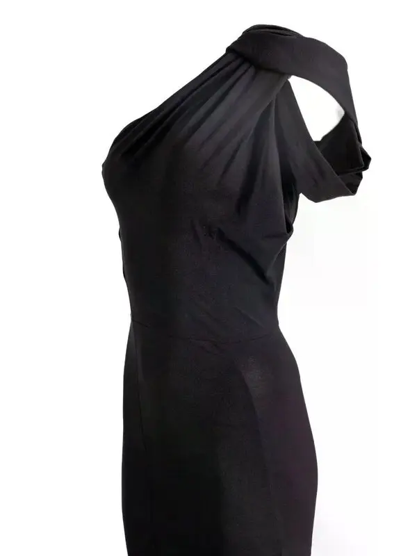 Rick Owens Draped One-shoulder Midi Dress