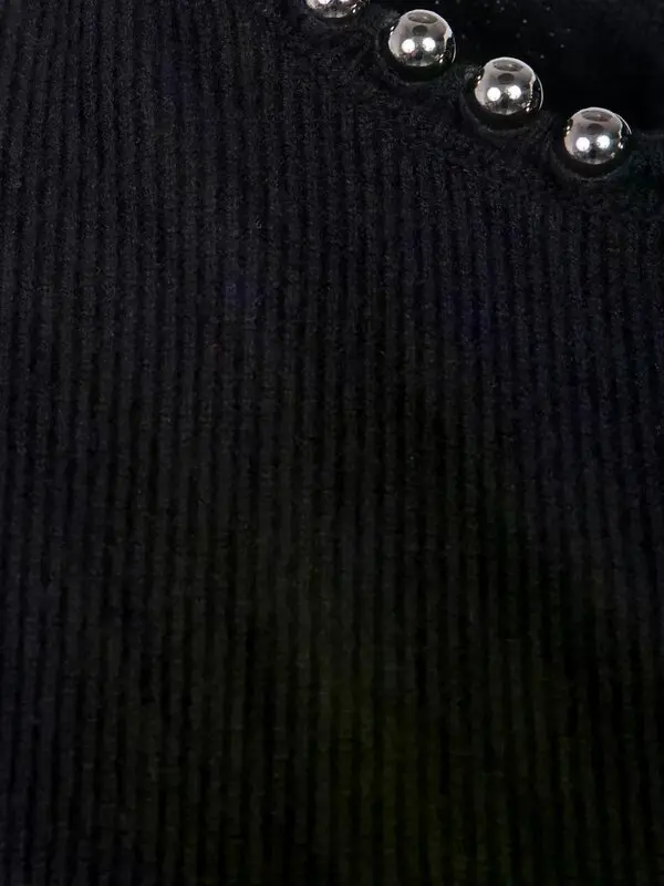 Emporio Armani Beaded-neck Ribbed Sweater