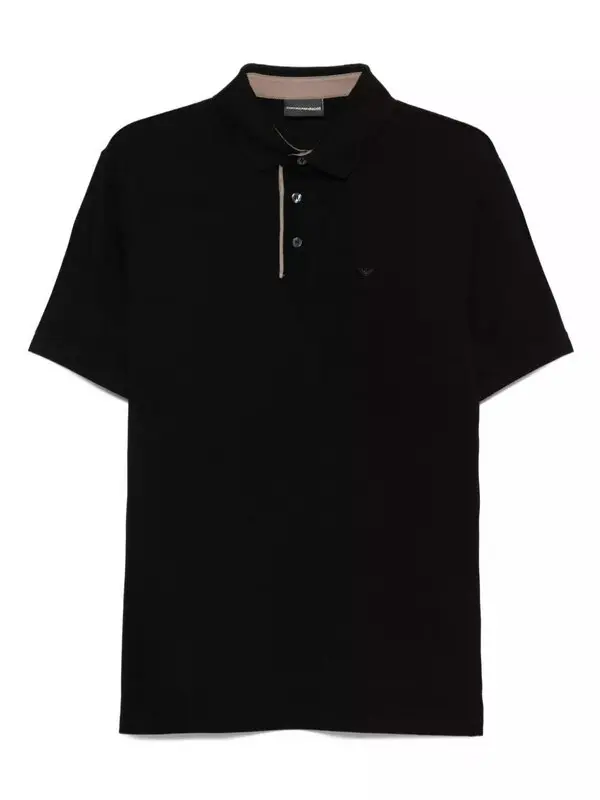 Emporio Armani Logo-detail Polo Shirt - Black