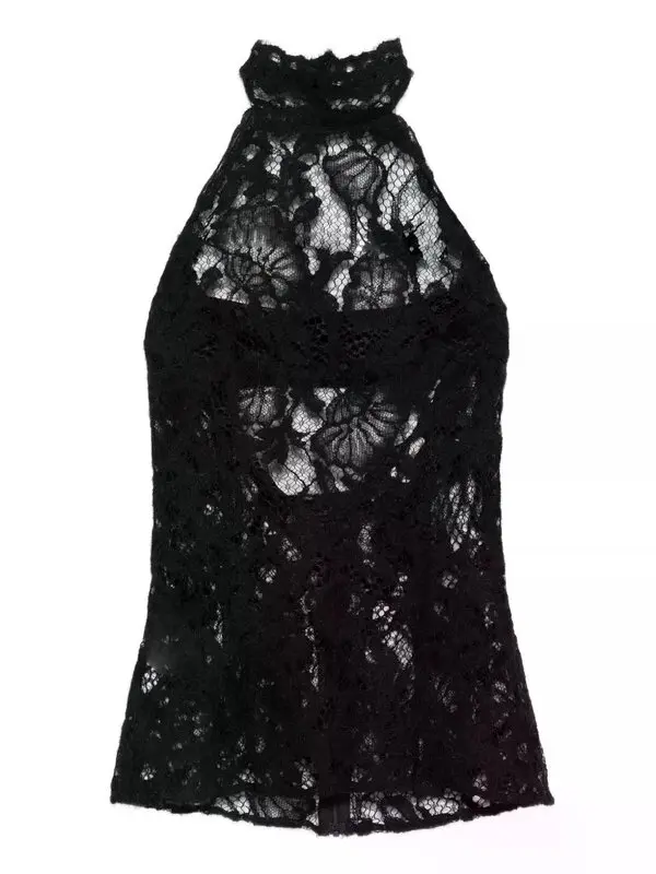 MANURI Floral-lace Halterneck Top