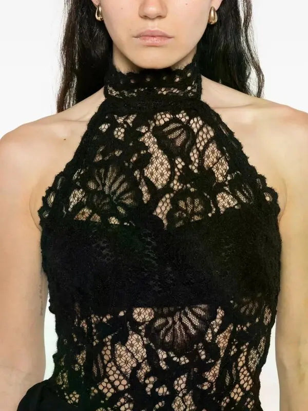 MANURI Floral-lace Halterneck Top