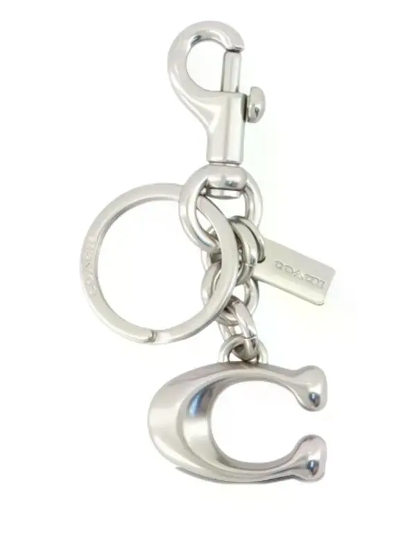 COACH® Logo-plaque Keyring - Silver