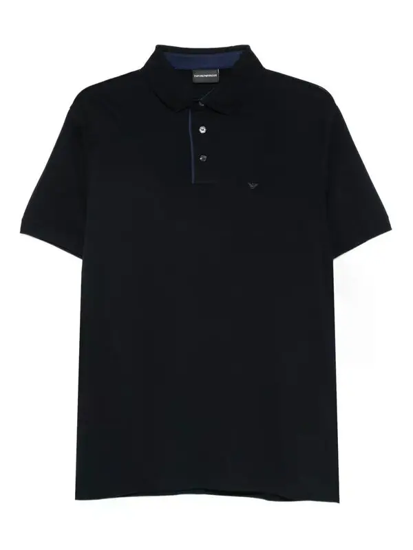 Emporio Armani Contrast-stitch Polo Shirt - Blue