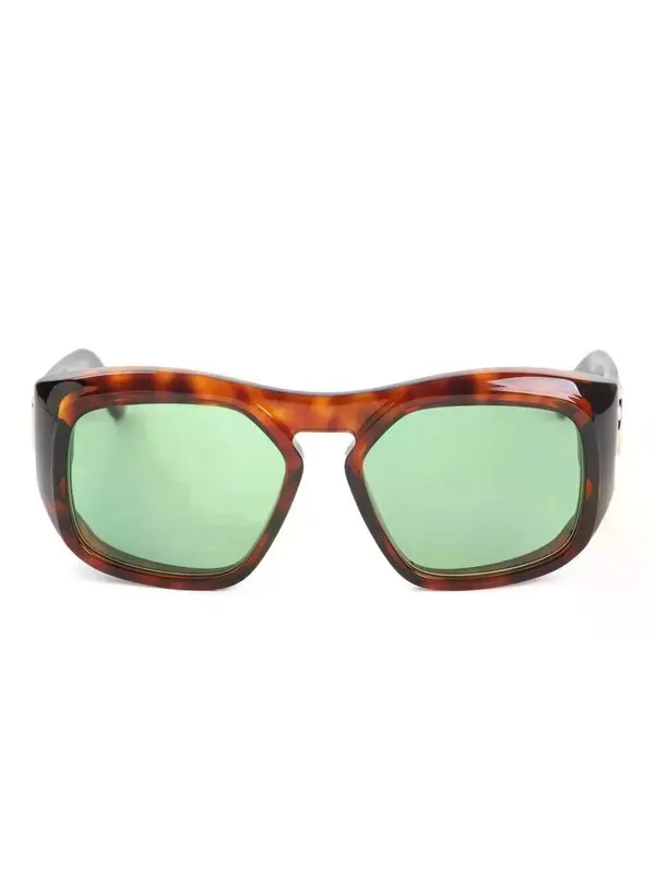 VALENTINO GARAVANI EYEWEAR Vlogo Geometric-frame Sunglasses - Brown