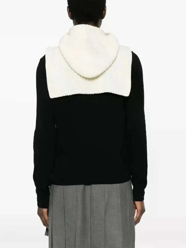 Prada Intarsia-Knit Logo Neck Warmer - Neutrals | Editorialist