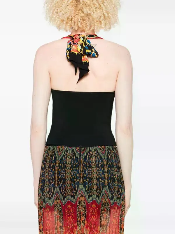 Alice + Olivia Lee Floral-print Halterneck Top
