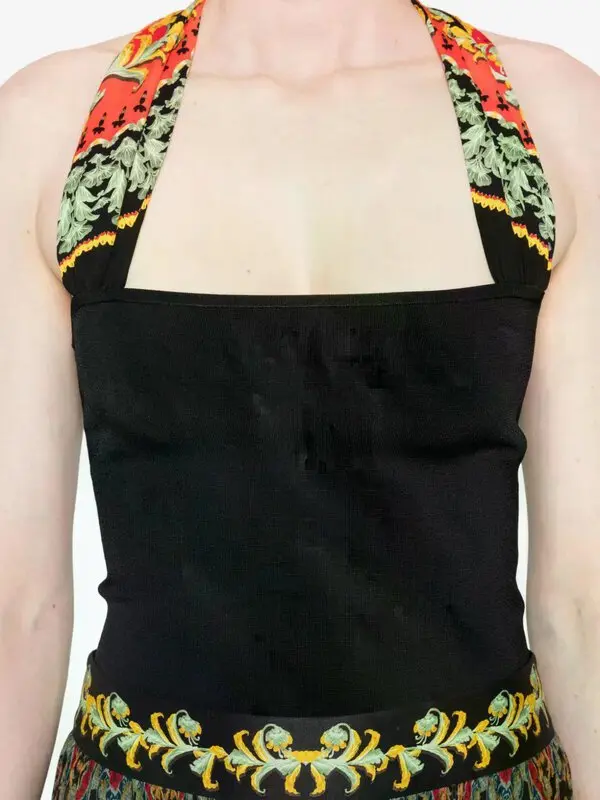 Alice + Olivia Lee Floral-print Halterneck Top