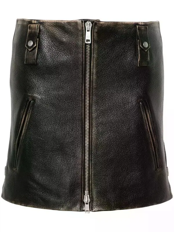 Prada Leather Mini Skirt - Black