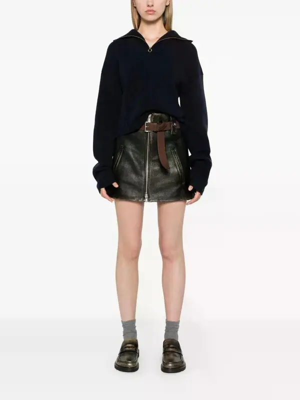 Prada Leather Mini Skirt