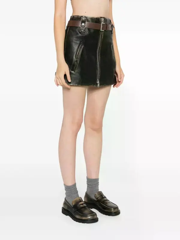 Prada Leather Mini Skirt