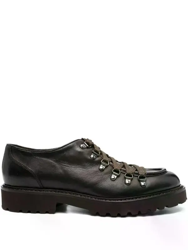 DOUCAL'S Lace-up Leather Derby Shoes - Brown