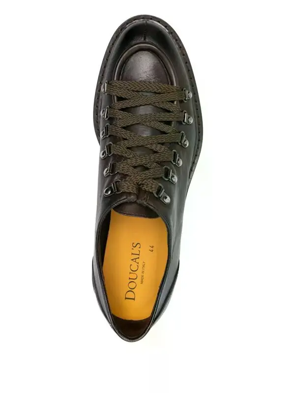 DOUCAL'S Lace-up Leather Derby Shoes - Brown