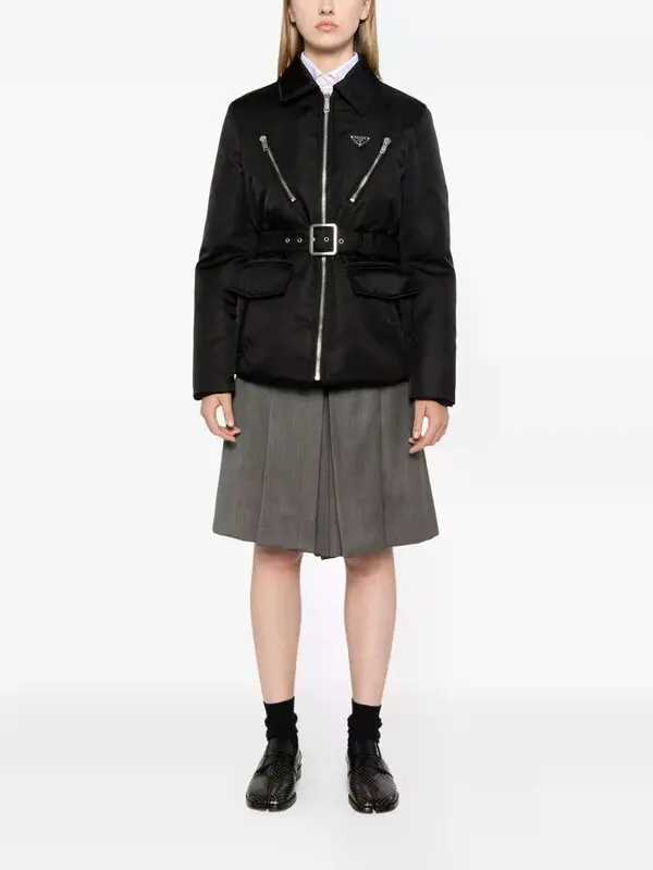 Prada Triangle-logo Padded Jacket - Black