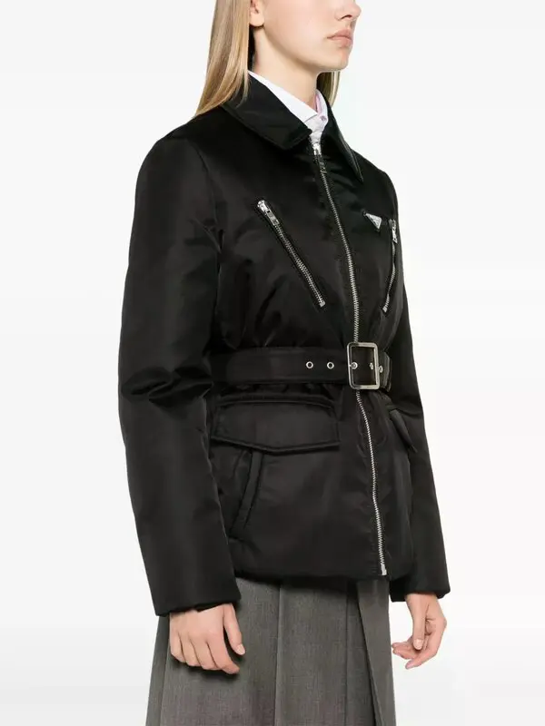 Prada Triangle-logo Padded Jacket - Black