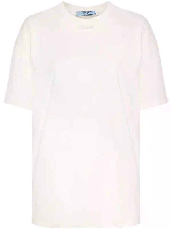 Prada Embroidered Triangle-logo T-shirt