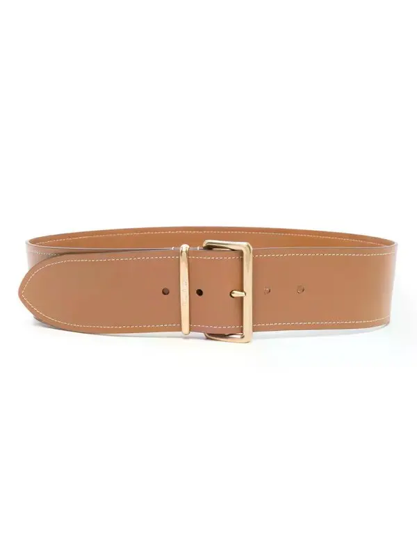 Miu Miu Logo-engraved Buckle Leather Belt - Brown