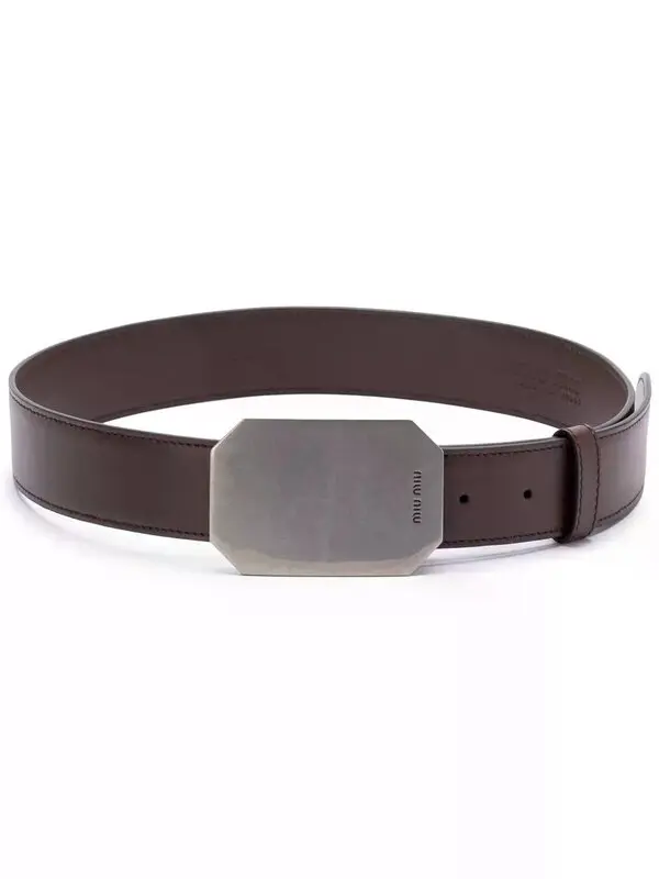 Miu Miu Buckle-fastening Leather Belt - Brown