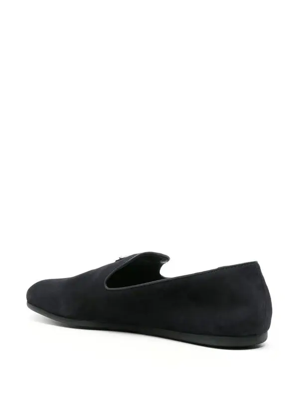 Prada Triangle-logo Suede Loafers - Blue