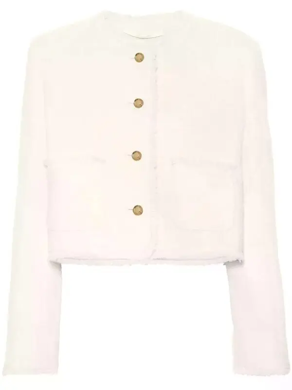 Miu Miu Single-breasted Tweed Jacket - Neutrals