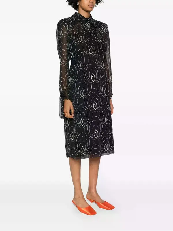 Prada Graphic-print Chiffon Midi Dress