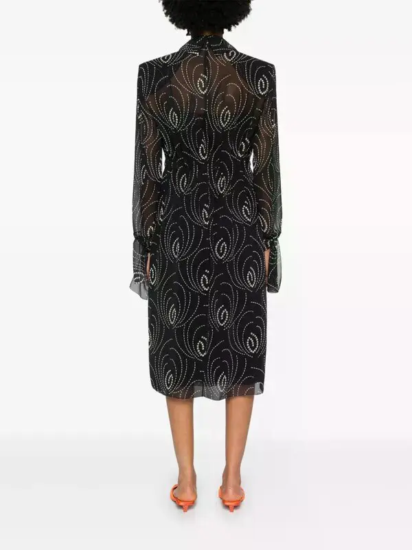 Prada Graphic-print Chiffon Midi Dress