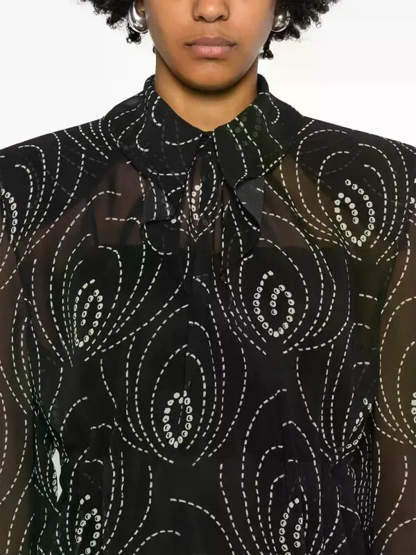 Prada Graphic-print Chiffon Midi Dress