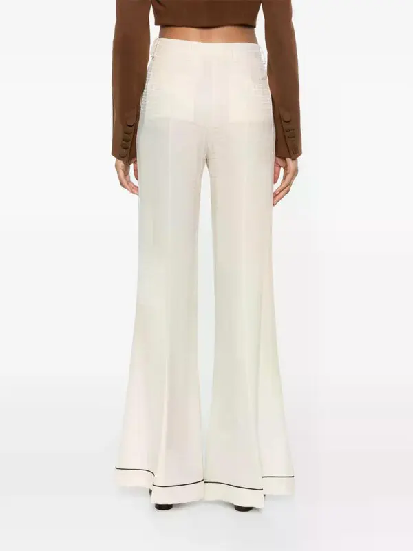 Prada High-waisted Flared Silk Trousers