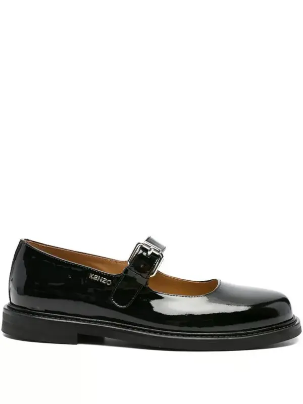 Kenzo Patent Leather Smile Buckle Loafers