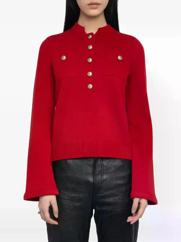 Zadig&Voltaire Lucas Button-detailed Sweater - Red