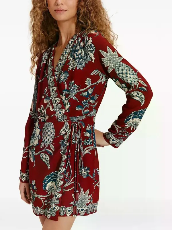 Farm Rio Floral-print Mini Dress - Red