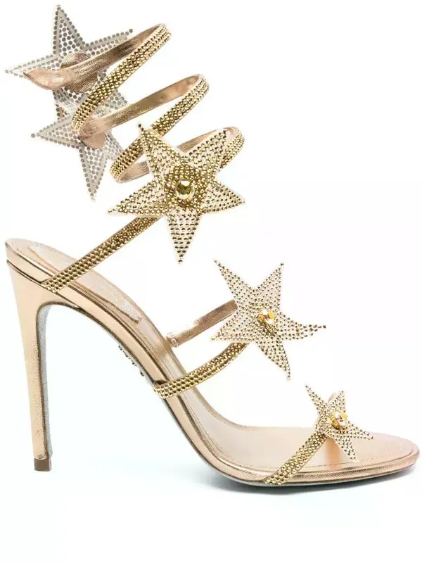 Rene Caovilla 105mm Cleo Embellished Sandals - Gold