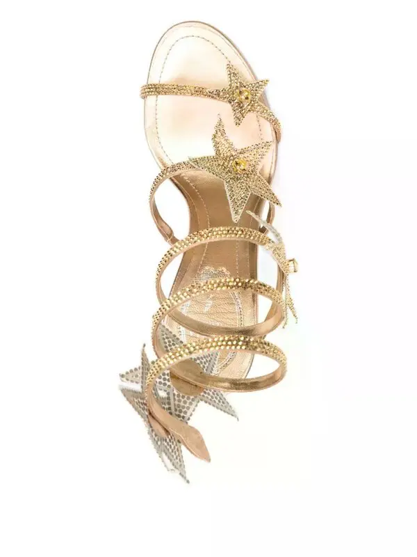 Rene Caovilla 105mm Cleo Embellished Sandals - Gold