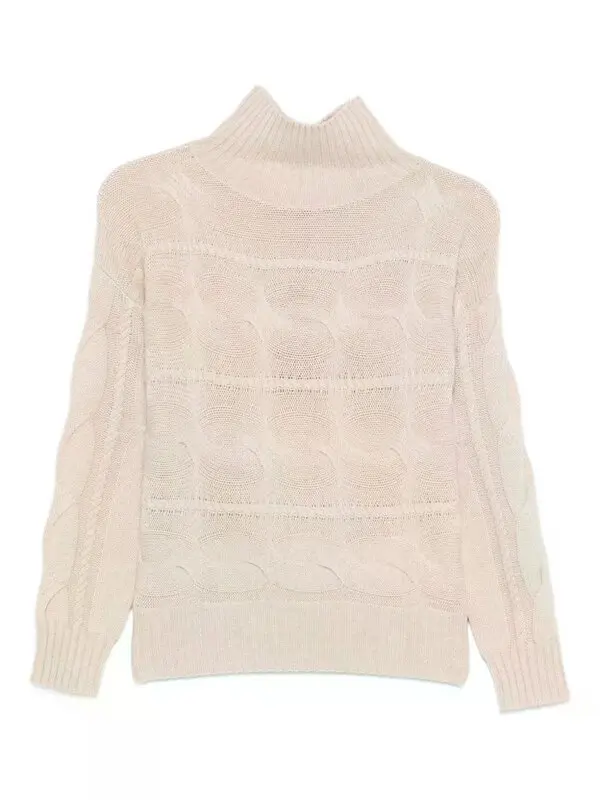 Max Mara Cable-knit Turtleneck Sweater